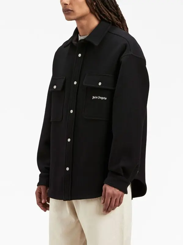 Palm Angels Logo-embroidered Twill Shirt Jacket