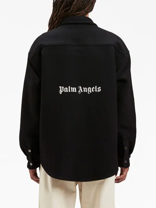Palm Angels Logo-embroidered Twill Shirt Jacket