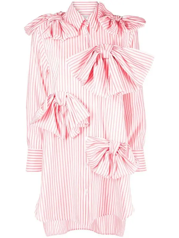 Viktor & Rolf Bow-accented Striped Shirtdress