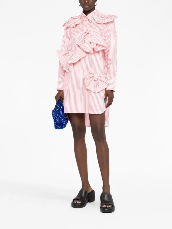 Viktor & Rolf Bow-accented Striped Shirtdress