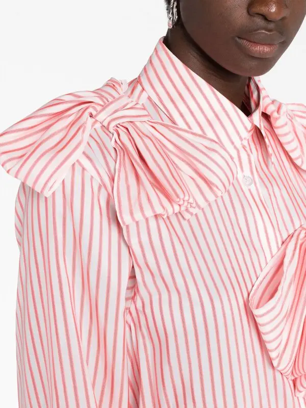 Viktor & Rolf Bow-accented Striped Shirtdress