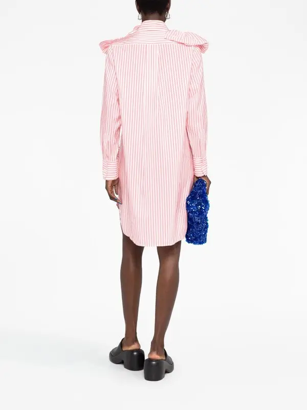 Viktor & Rolf Bow-accented Striped Shirtdress