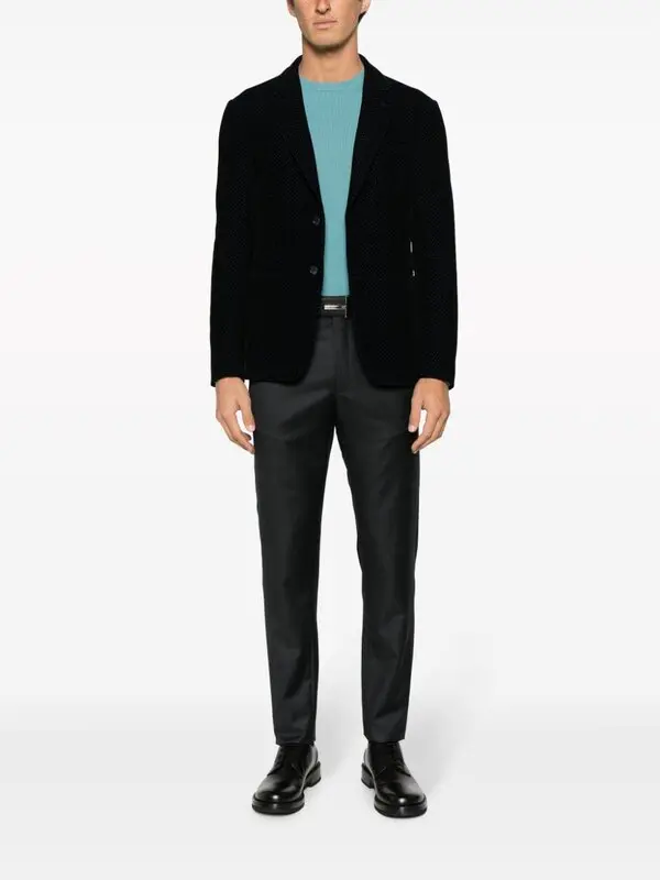 Giorgio Armani Textured-finish Notched-lapels Blazer