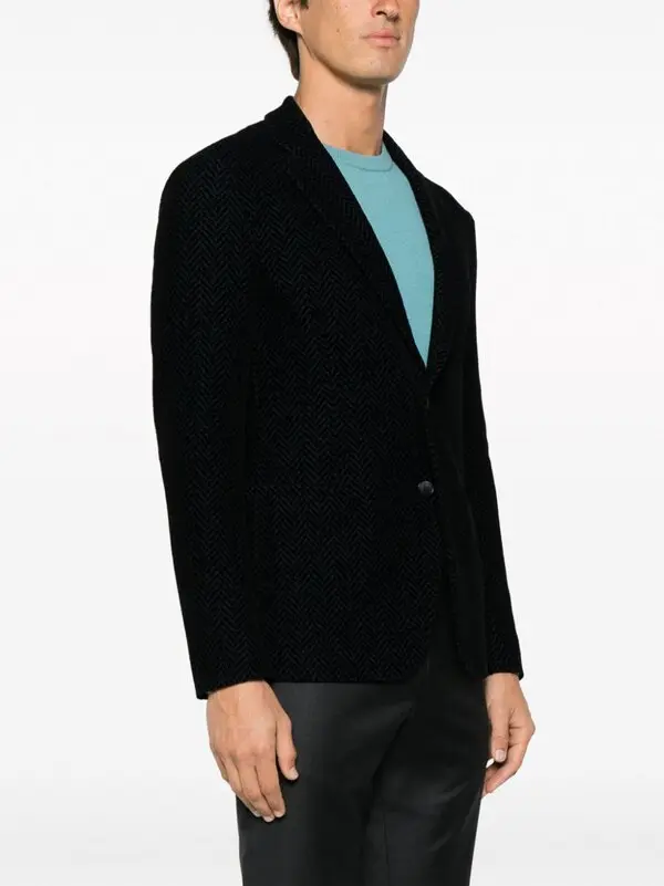 Giorgio Armani Textured-finish Notched-lapels Blazer