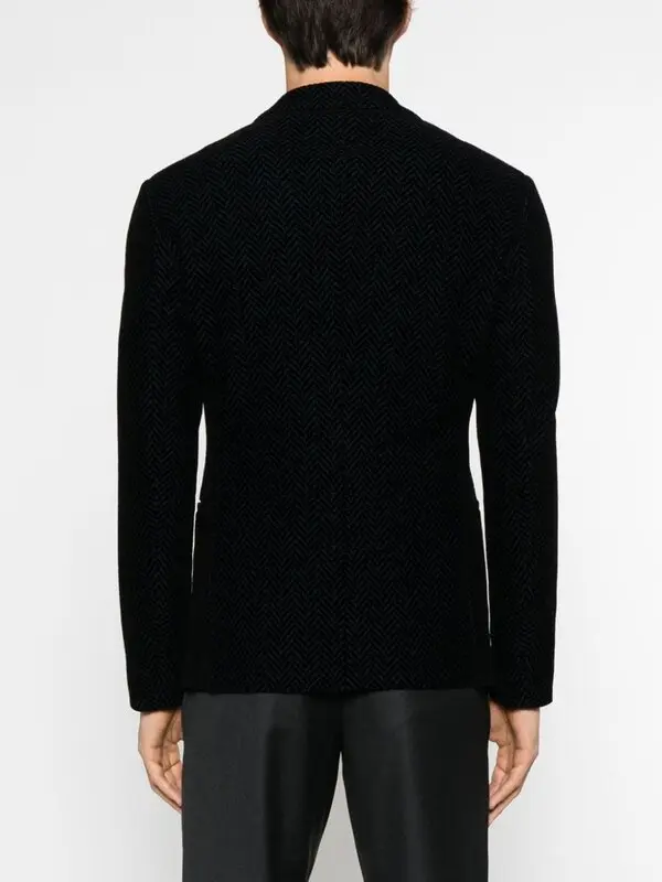 Giorgio Armani Textured-finish Notched-lapels Blazer