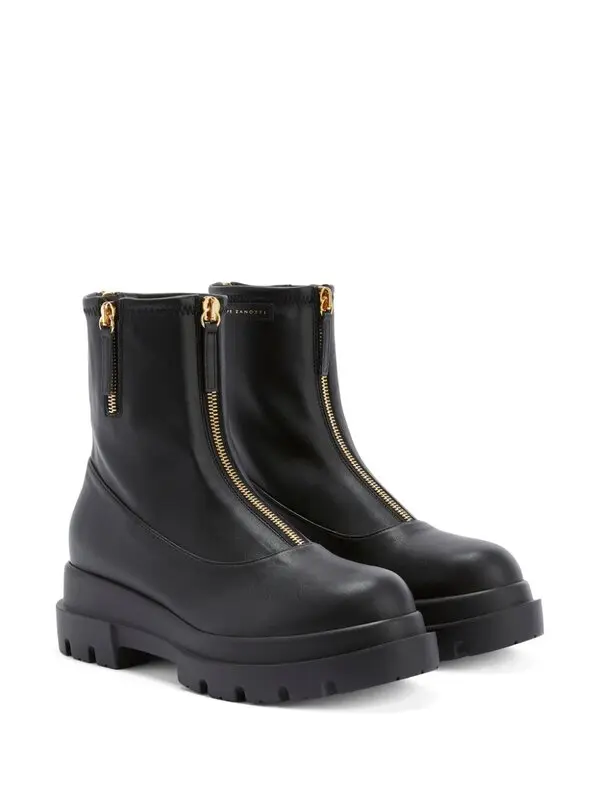 GIUSEPPE ZANOTTI Avide Zip-up Combat Boots - Black