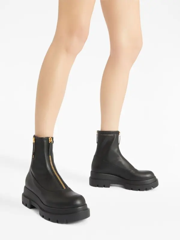 GIUSEPPE ZANOTTI Avide Zip-up Combat Boots - Black