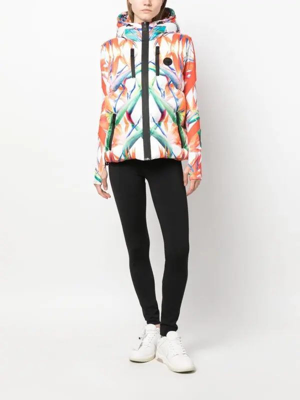 PLEIN SPORT Botanical-print Puffer Gilet