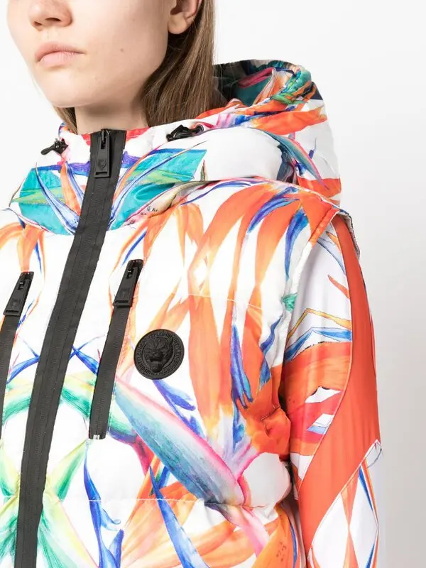 PLEIN SPORT Botanical-print Puffer Gilet