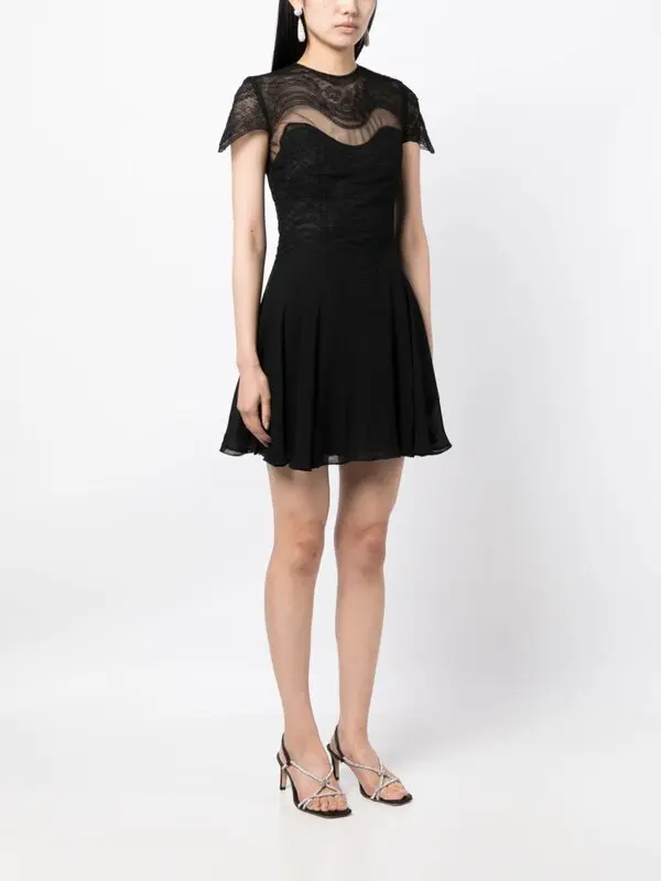 Costarellos Mangano Silk Georgette Minidress