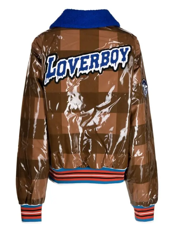 CHARLES JEFFREY Checked Varsity Bomber Jacket