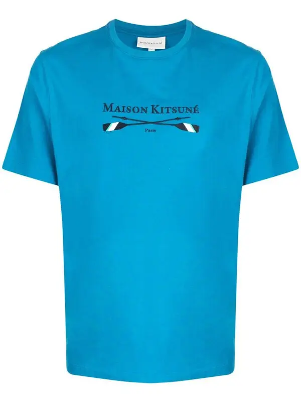 Maison Kitsuné Logo-embroidered Cotton T-shirt