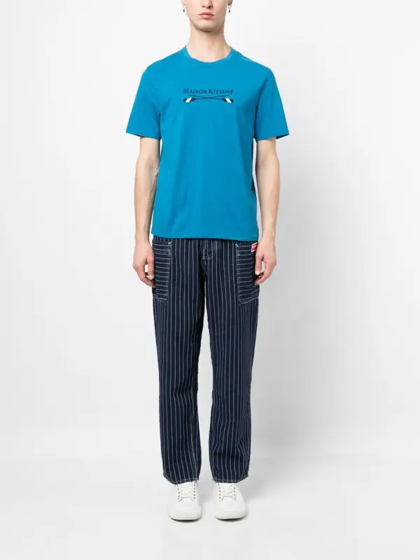 Maison Kitsuné Logo-embroidered Cotton T-shirt