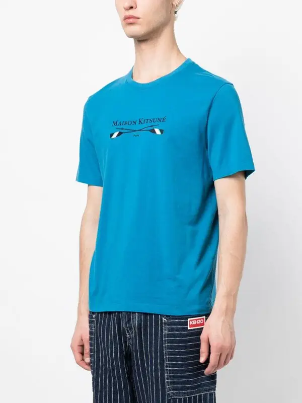 Maison Kitsuné Logo-embroidered Cotton T-shirt