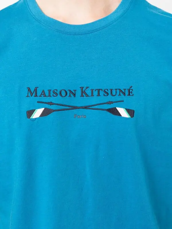 Maison Kitsuné Logo-embroidered Cotton T-shirt