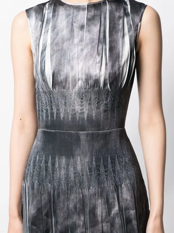 Costarellos Box-Pleated Maxi Dress In Silver - 32% Off | Editorialist