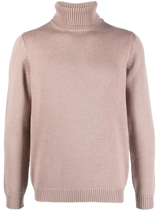 NUUR Roll-neck Merino Wool Jumper - Pink