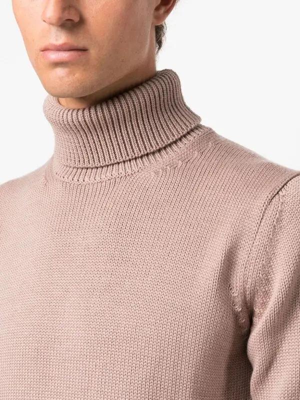 NUUR Roll-neck Merino Wool Jumper - Pink