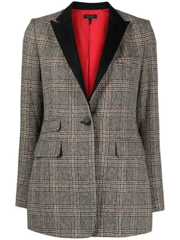 Rag & Bone Plaid Check Pattern Single-breasted Blazer