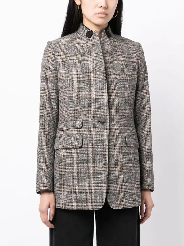 Rag & Bone Plaid Check Pattern Single-breasted Blazer