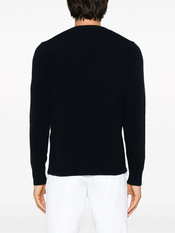 ROBERTO COLLINA V-neck Merino Wool Jumper - Blue