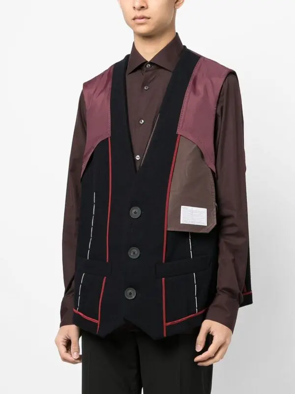 Kolor Patchwork Wool Vest