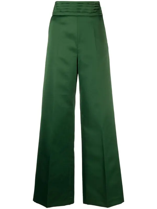 Viktor & Rolf Pleat-detailing High-waist Trousers - Green