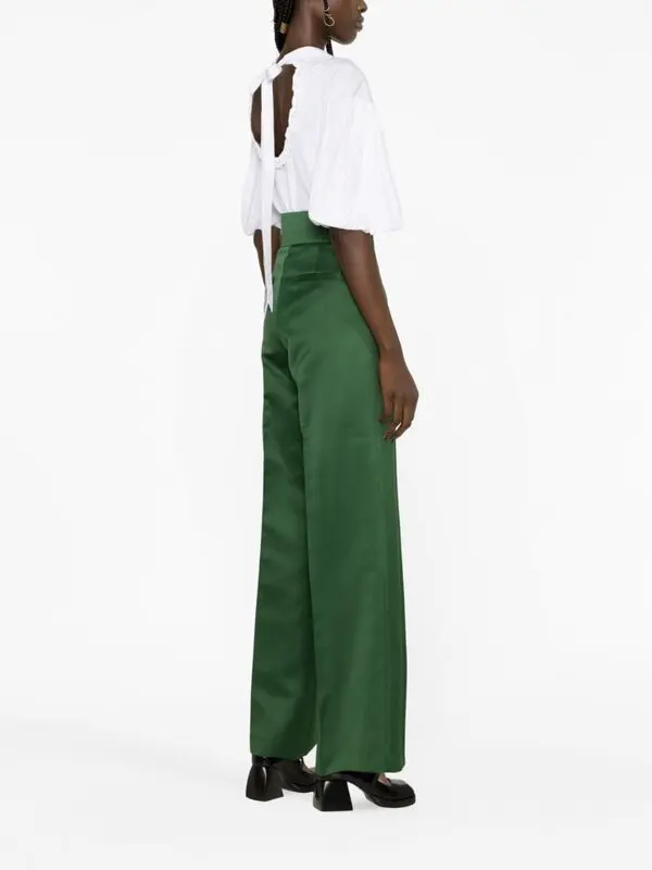 Viktor & Rolf Pleat-detailing High-waist Trousers - Green