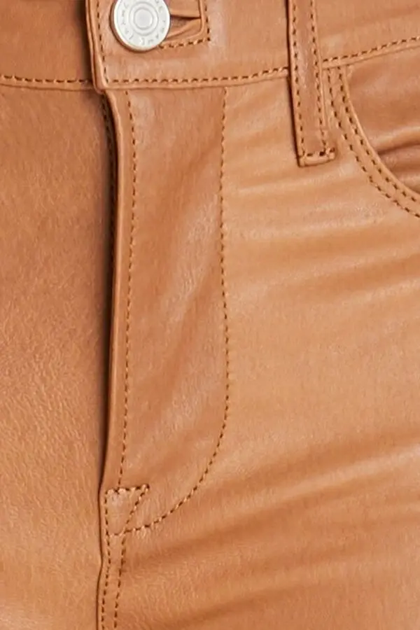FRAME Le High Straight Cropped Straightleg Leather Pants