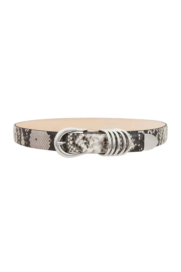 DEHANCHE Hollyhock Snake Belt - Ivory  Brown  & Snakeskin
