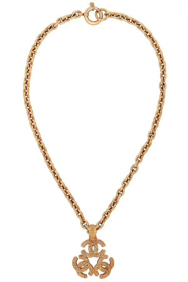 Chanel 1994 Triple Cc Necklace - Gold