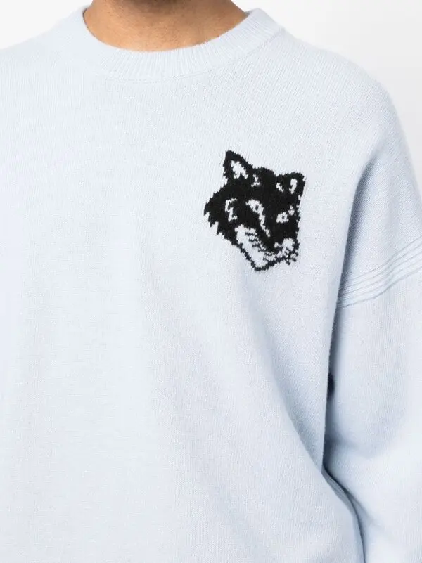 Maison Kitsuné Intarsia-knit Logo Wool Jumper
