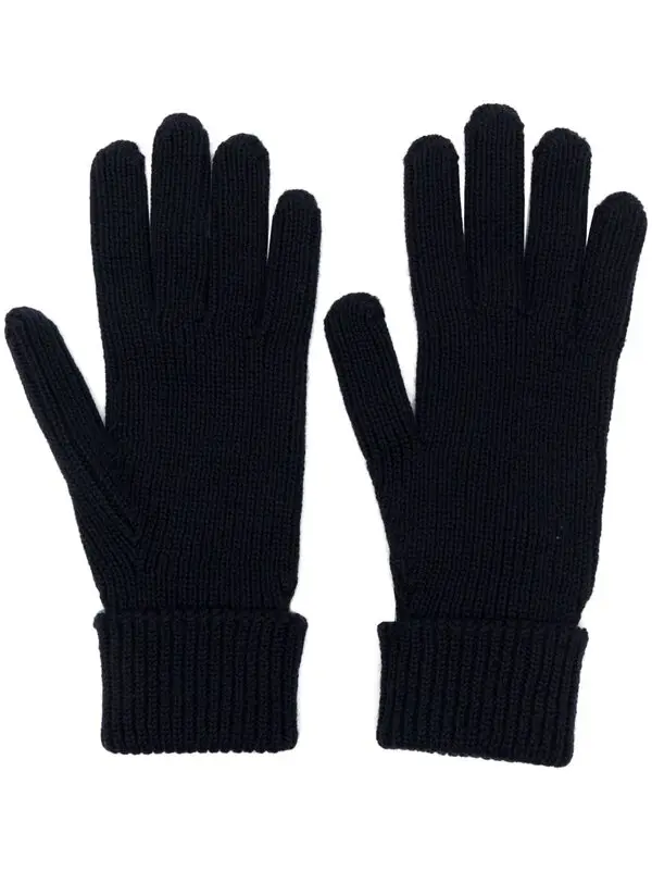 Woolrich Logo-patch Virgin Wool Gloves - Blue