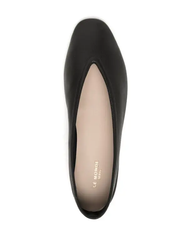 Le Monde Beryl Luna Leather Ballerinas - Black