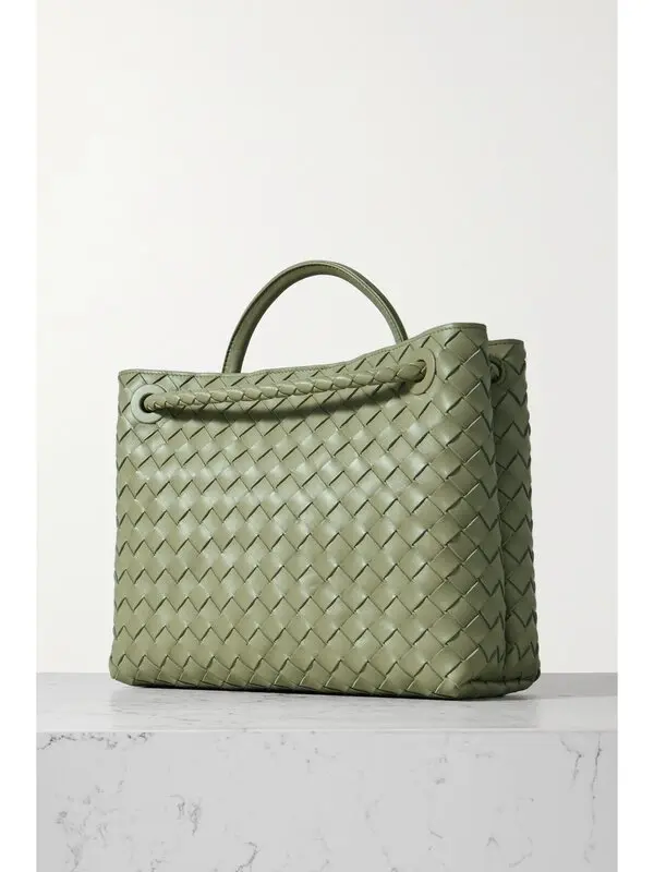 Bottega Veneta Andiamo Medium Embellished Intrecciato Leather Shoulder Bag - Green