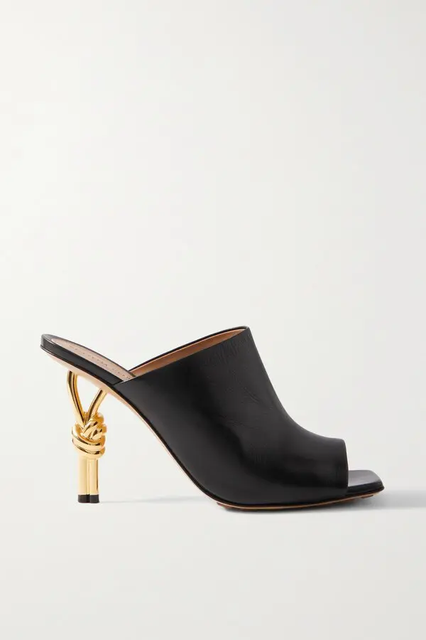 Bottega Veneta Leather Mules - Black