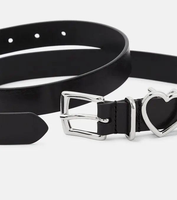 小物 Y/Project heart buckle belt Y/Project Y Heart Slim Leather Belt In Black - 40% Off | Editorialist
