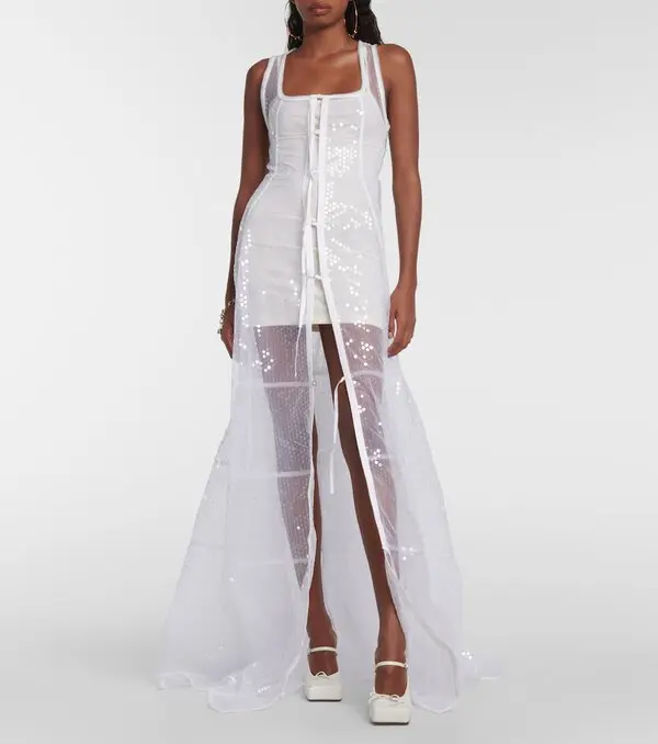 Jacquemus La Robe Dentelle Embellished Gown