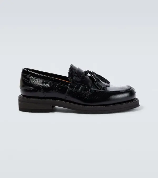 leather. leather insole and sole. Comes with a box. Black. Comes with dust bags. Acne Studios Leather Loafers - Black | Editorialist main image 3