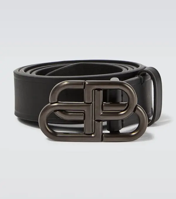 Balenciaga Bb Leather Belt - Black