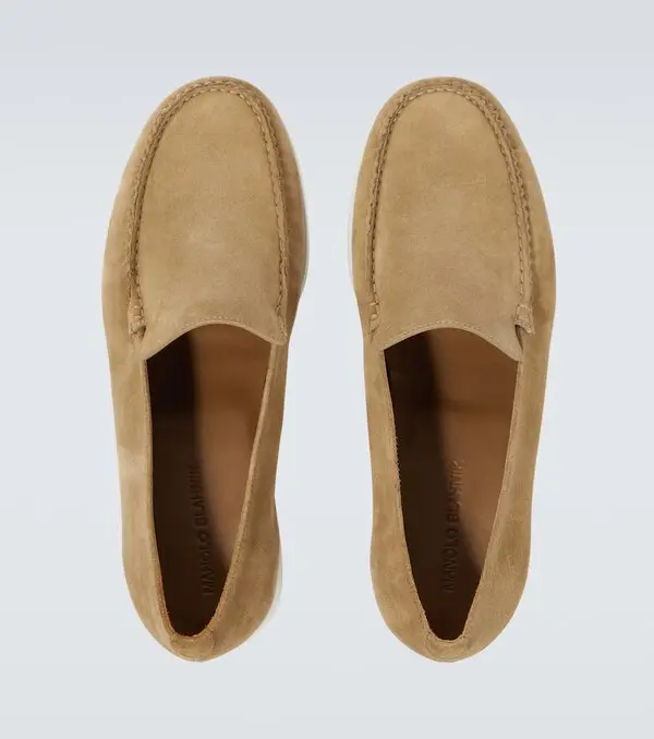 Manolo Blahnik Monaco Suede Loafers