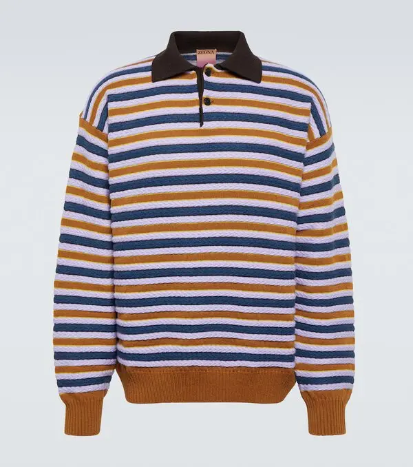 Zegna X The Elder Statesman Cashmere And Wool Polo Sweater