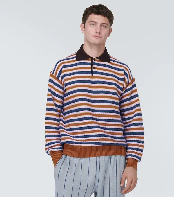 Zegna X The Elder Statesman Cashmere And Wool Polo Sweater