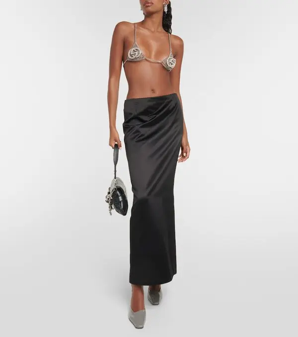 Gucci High-rise Silk Satin Maxi Skirt