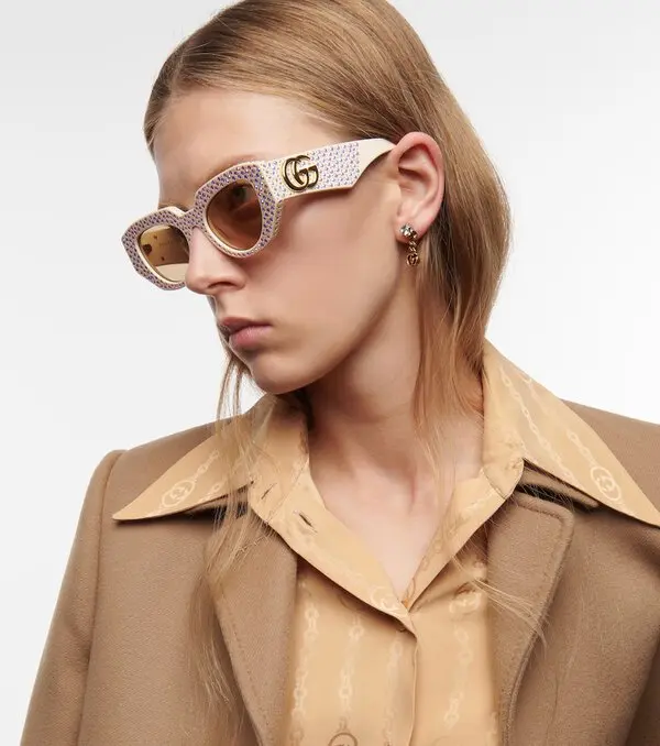 NWT GUCCI SUNGLASSES WOMEN IVORY/GRAY EYEWEAR OVAL GUCCI Gucci GG1660S Oval Sunglasses in Ivory White – Designer Daydream main image 2