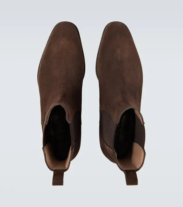Manolo Blahnik Delsa Suede Chelsea Boots