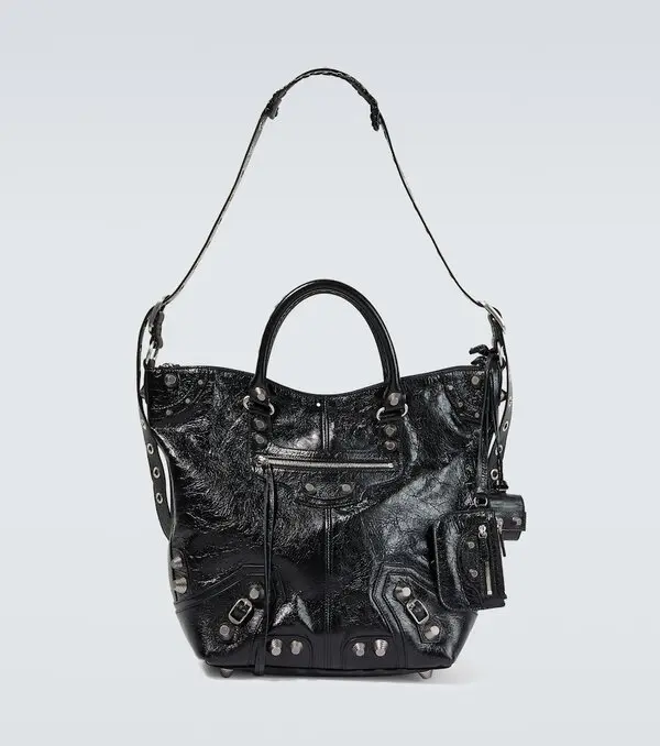 Balenciaga Le Cagole Medium Leather Tote Bag - Black