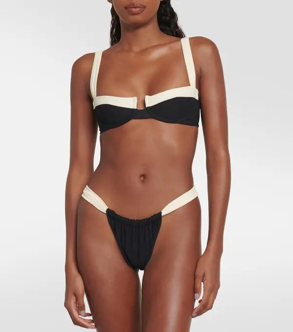 SAME Faux-suede Bikini Top