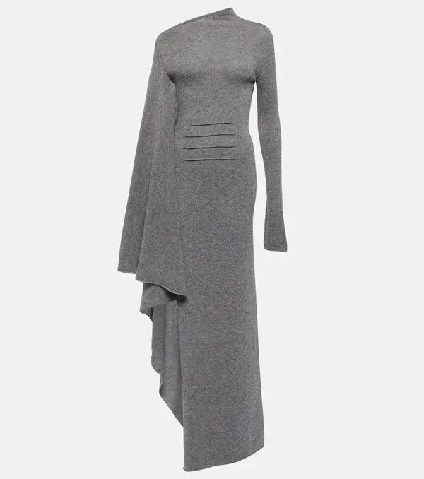 ANN DEMEULEMEESTER Zorka Draped Wool And Cashmere Maxi Dress