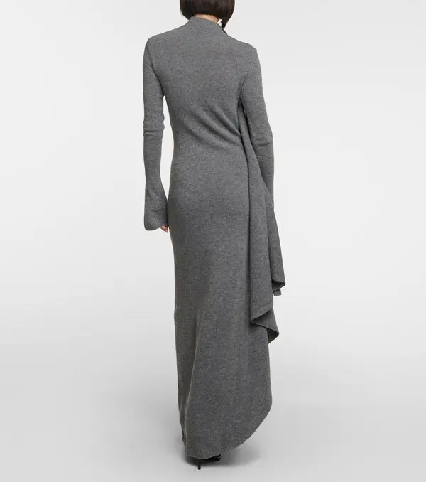 ANN DEMEULEMEESTER Zorka Draped Wool And Cashmere Maxi Dress